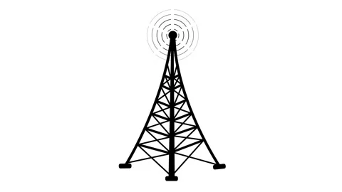 Radio Tower with Signal Waves Animation,... | Stock Video | Pond5