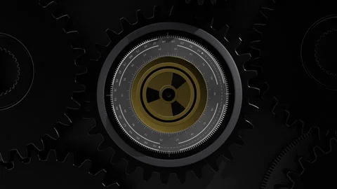 Radioactive caution sign OSHA HUD Cog wh... | Stock Video | Pond5