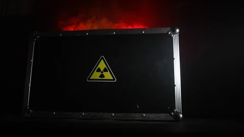 Radioactive danger warning symbol in tri... | Stock Video | Pond5