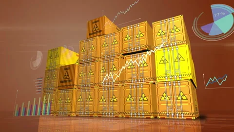 Radioactive nuclear waste cargo containe... | Stock Video | Pond5