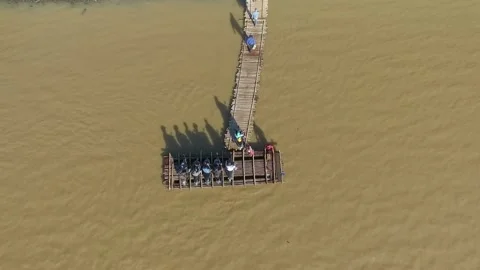 Raft crossing and transport seen from ab... | Stock Video | Pond5
