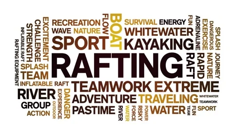 Rafting animated word cloud,animation te... | Stock Video | Pond5