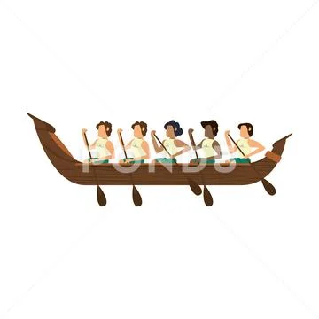 Rafting in barge icon cartoon: Graphic #111269285