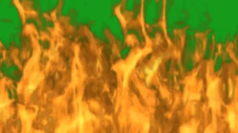 Raging fire motion graphics with green s... | Stock Video | Pond5