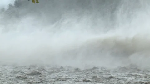 Raging River At Dam Hydroelectric Plant | Stock Video | Pond5