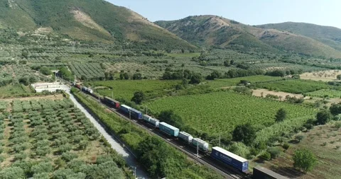 Rail freight trains in Italy, freight tr... | Stock Video | Pond5