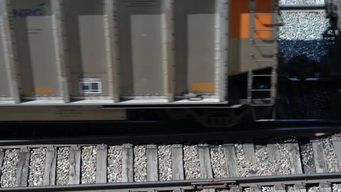 Rail freight transported in hopper cars ... | Stock Video | Pond5