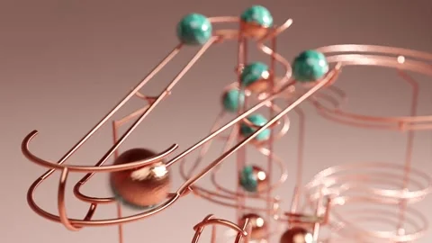 Rail marble run machine. Steel track rol... | Stock Video | Pond5