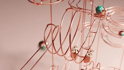 Rail marble run machine. Steel track rol... | Stock Video | Pond5