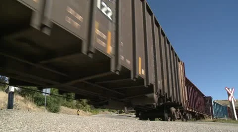 railroad, branch-line railroad freight t... | Stock Video | Pond5
