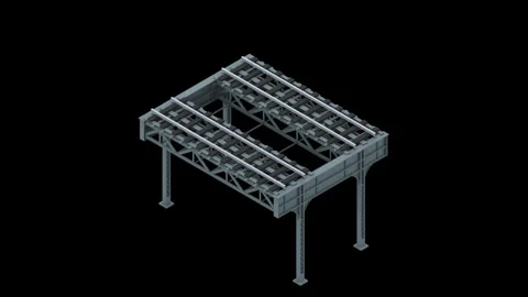 Railroad Bridge 3D Animated Icon on blac... | Stock Video | Pond5