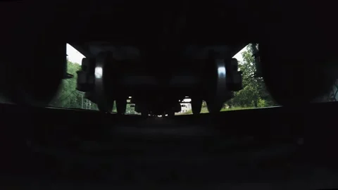 rails in perspective under the train. Fr... | Stock Video | Pond5