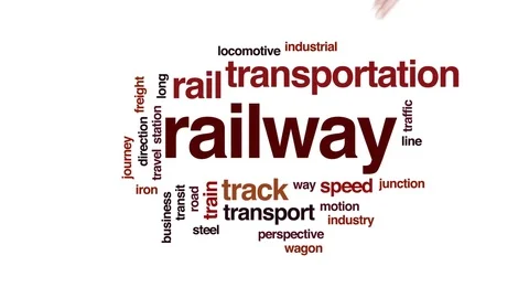 Railway animated word cloud, text design... | Stock Video | Pond5