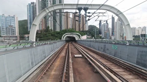 Railway bridge in the MTR South Island L... | Stock Video | Pond5