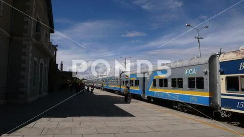 Railway Peru train Transportation travel line tourism Stock Image ...