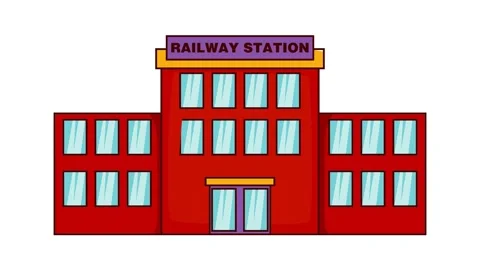Railway Station Cartoon Stock Video Footage | Royalty Free Railway ...