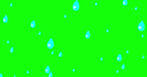 Rain cartoon animation on green screen b... | Stock Video | Pond5