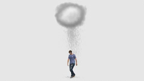 Rain Cloud Following Man Green Screen Tr... | Stock Video | Pond5