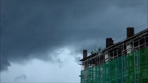 Construction In Rain Stock Footage ~ Royalty Free Stock Videos | Pond5