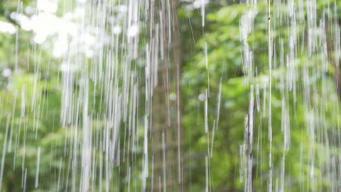 Rain curtain in nature background. 4K Re... | Stock Video | Pond5