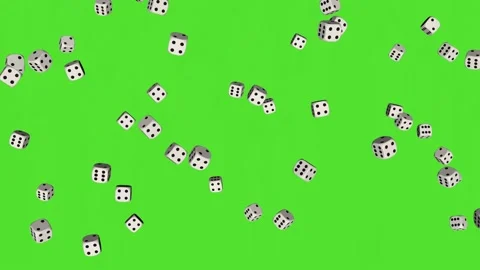 Rain of dice on a green screen, chroma k... | Stock Video | Pond5