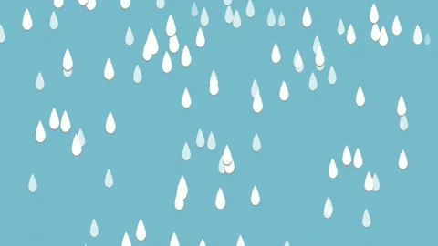 Rain drop cartoon animation on blue back... | Stock Video | Pond5