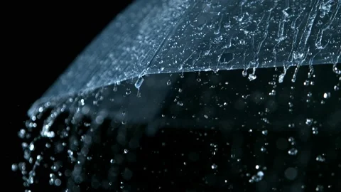 Rain drops on transparent umbrella | Stock Video | Pond5