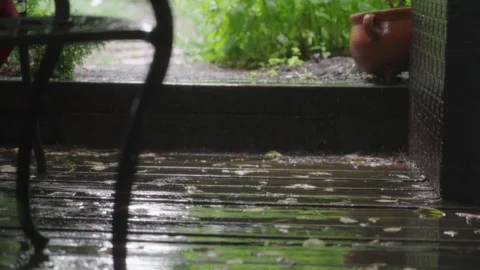 Rain On Backyard Stock Videos – Royalty-Free HD & 4K Videos