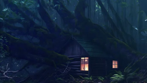 Rain falls on the treehouse in the rainf... | Stock Video | Pond5