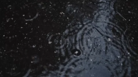 Rain making a puddle with bubbles and ri... | Stock Video | Pond5
