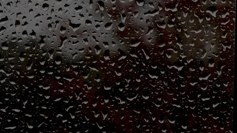 Rain outside window glass with trees blo... | Stock Video | Pond5