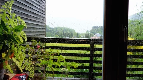 Rain Outside the Window. Raindrops on th... | Stock Video | Pond5