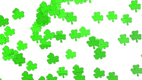 Rain of shamrock leaves. St. Patrick's d... | Stock Video | Pond5