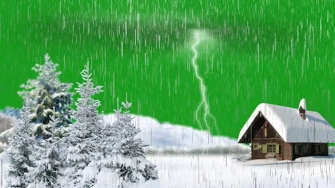 Rain storm motion graphics with green sc... | Stock Video | Pond5