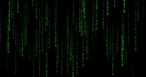 Rain of symbols on black background. Rai... | Stock Video | Pond5