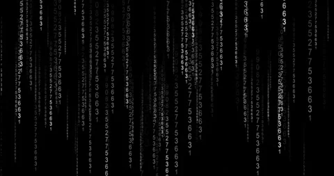 Rain of symbols on black background. Rai... | Stock Video | Pond5