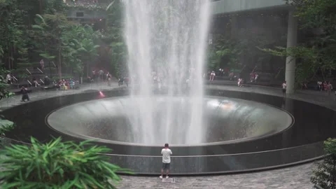 The Rain Vortex - indoor waterfall at Je... | Stock Video | Pond5