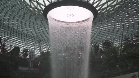 The Rain Vortex - indoor waterfall at Je... | Stock Video | Pond5