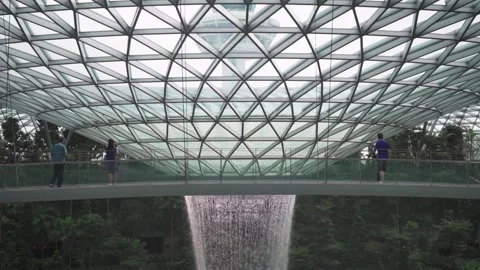 The Rain Vortex - indoor waterfall at Je... | Stock Video | Pond5