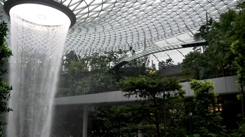 The Rain Vortex Indoor Waterfall At Jewe... | Stock Video | Pond5