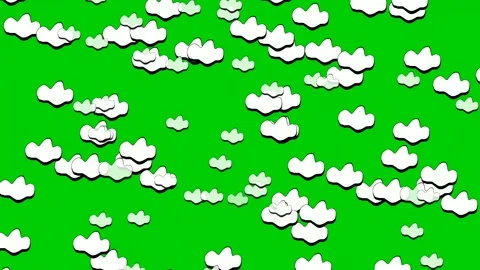 Rain white clouds animation on green scr... | Stock Video | Pond5