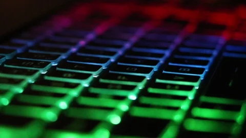 Rainbow Backlit Gaming Laptop Keyboard, ... | Stock Video | Pond5