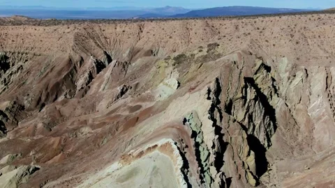 Rainbow Basin sedimentary layers visible... | Stock Video | Pond5