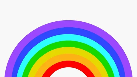 Rainbow cartoon flat animation in 4K vid... | Stock Video | Pond5