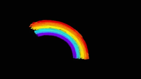 Rainbow drawing moving from right to lef... | Stock Video | Pond5