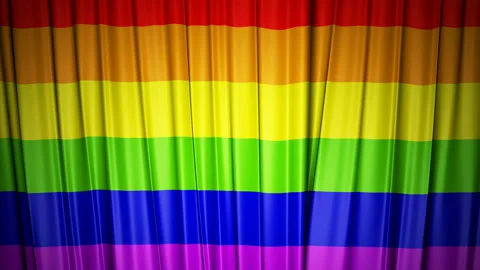 Rainbow flag. 3d animation of opening an... | Stock Video | Pond5