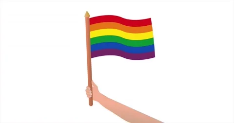Rainbow flag in hand. Pride flag, hand h... | Stock Video | Pond5