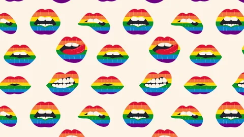 Rainbow lips animation Loop Background. | Stock Video | Pond5