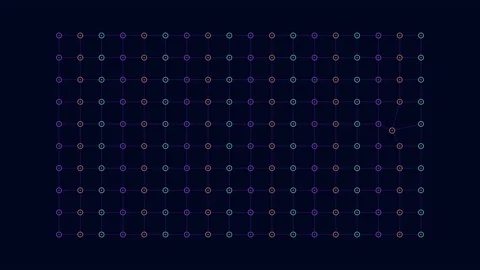 Rainbow neon rings and dots pattern with... | Stock Video | Pond5