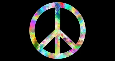 Rainbow Peace Sign Symbol Seamless Loop ... | Stock Video | Pond5